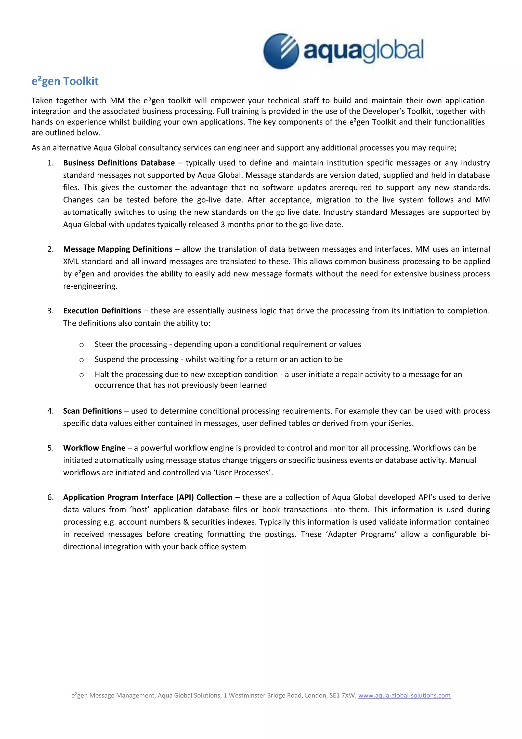 E2gen message management | DOCX