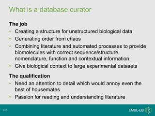 E2 life as_a_scientific_database_curator_(sandra_orchard) | PDF