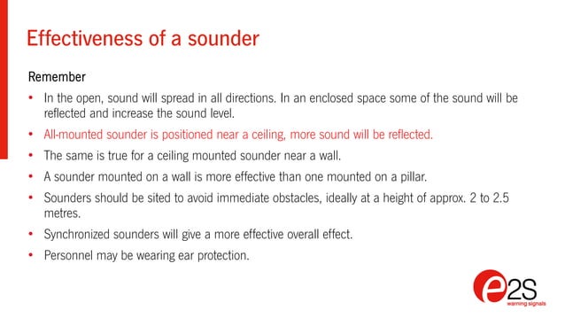 E2S warning signals - guide to specifying audible signals | PDF