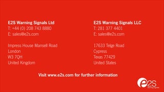 E2S warning signals - guide to specifying visual signals | PPT