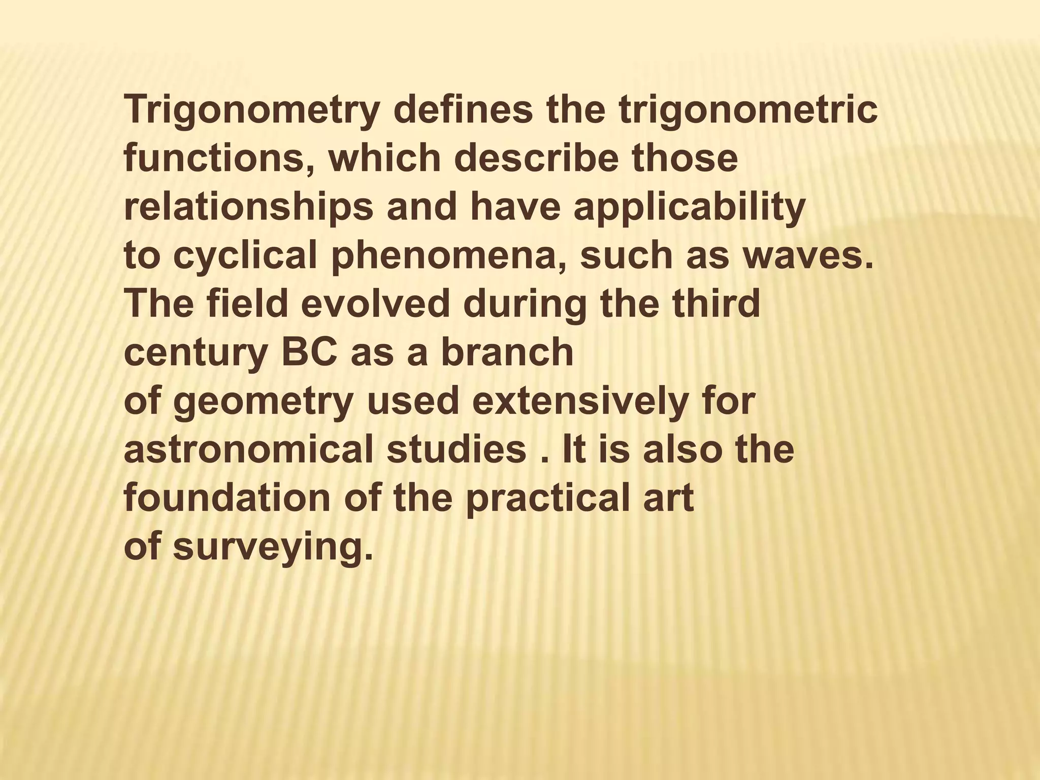 Trigonometry | PPTX | Physics | Science