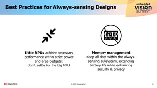 “Using a Neural Processor for Always-sensing Cameras,” a Presentation from Expedera | PDF ...