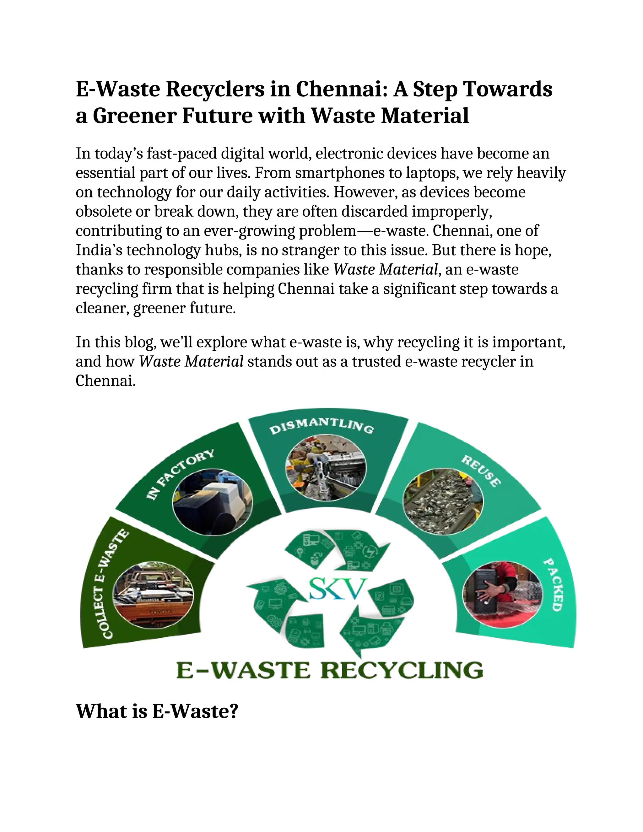 E-Waste Recyclers in Chennai: A Step Towards a Greener Future with ...