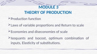 theory of production production funtion production inputs | PPT