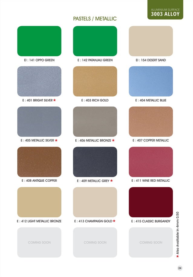 E3 ACP Shade Catalogues - Comprehensive Range of Colors and Finishes | PDF