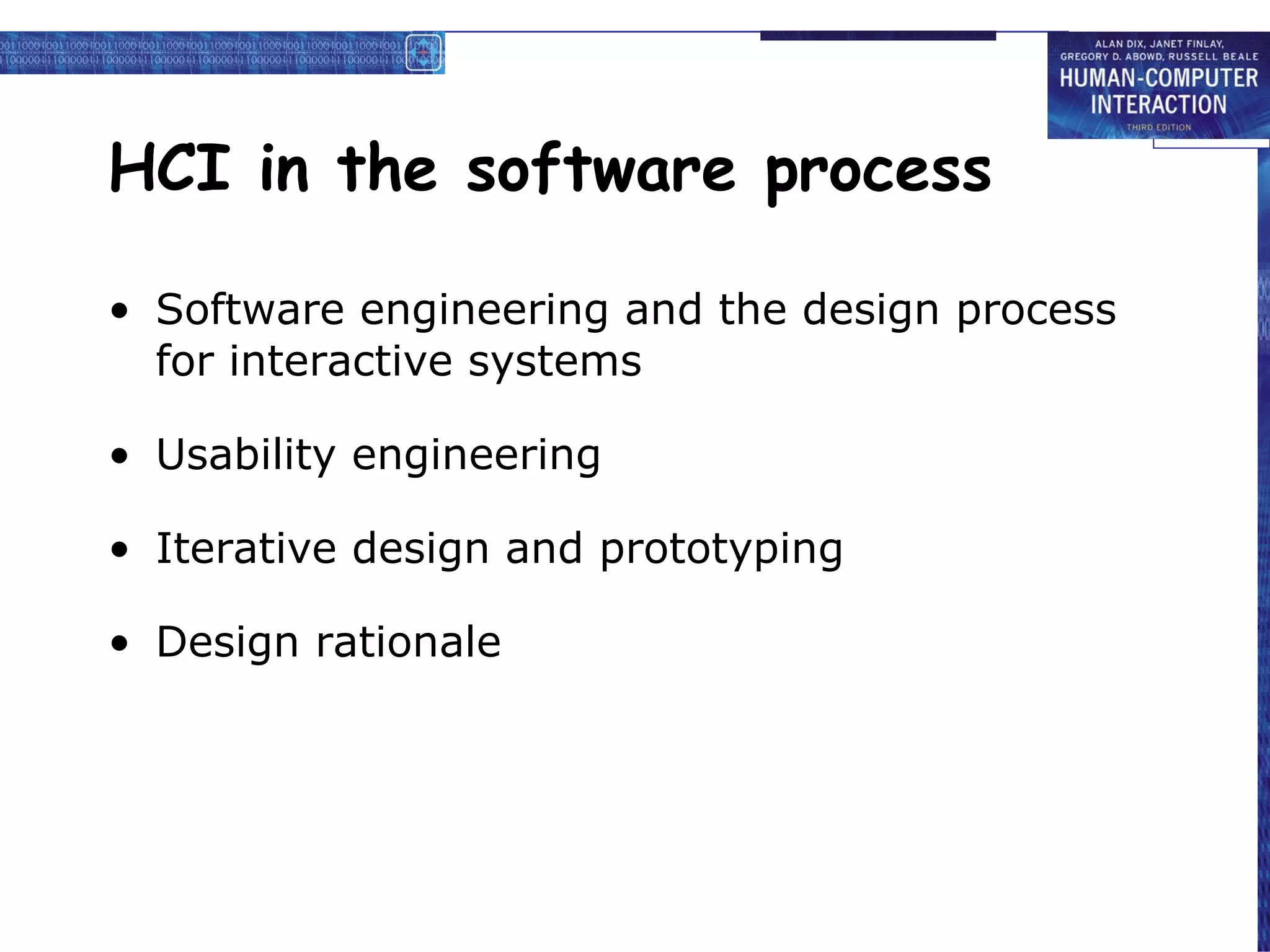 HCI 3e - Ch 6: HCI in the software process | PPT