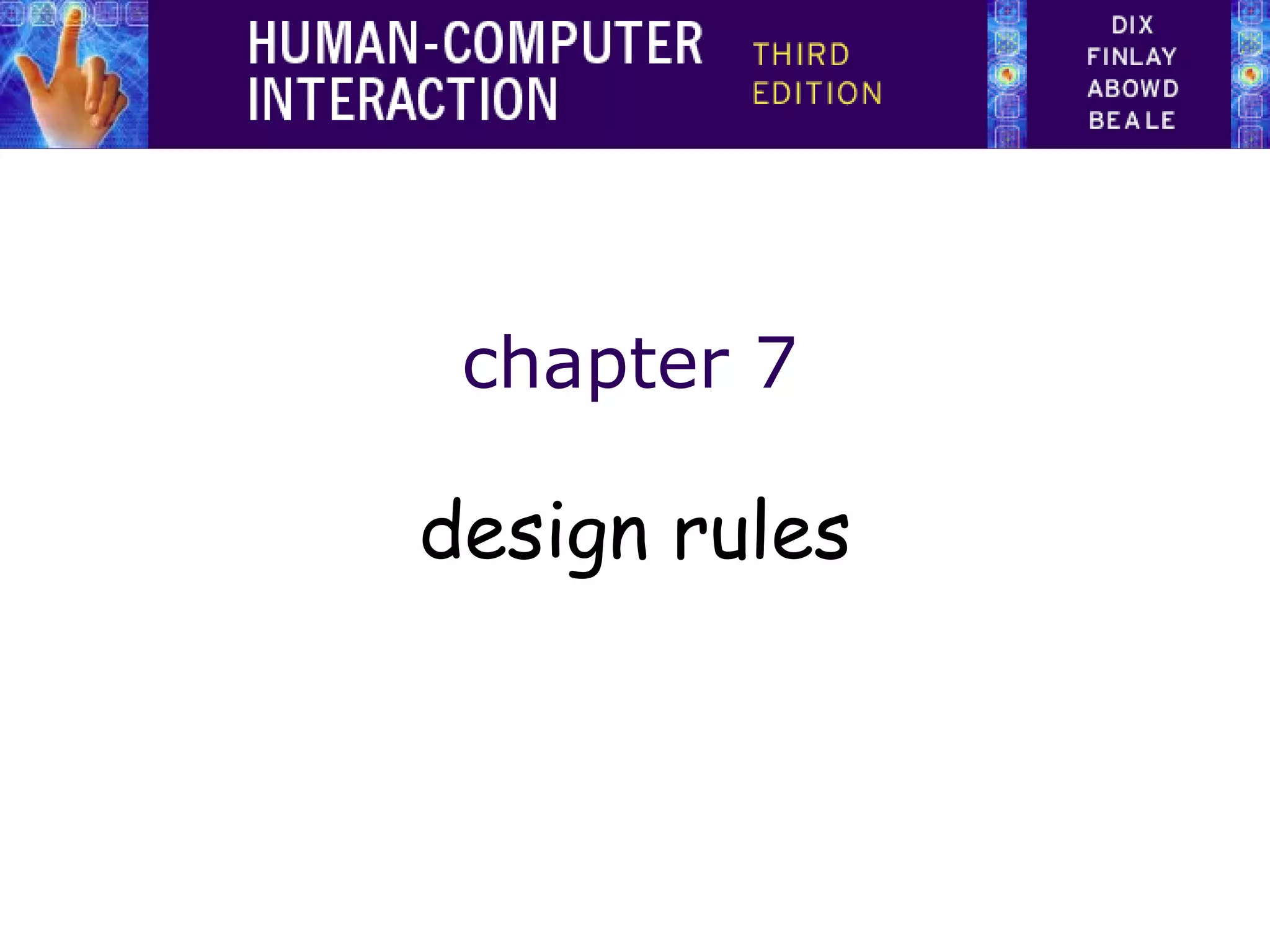 HCI 3e - Ch 7: Design rules | PPT