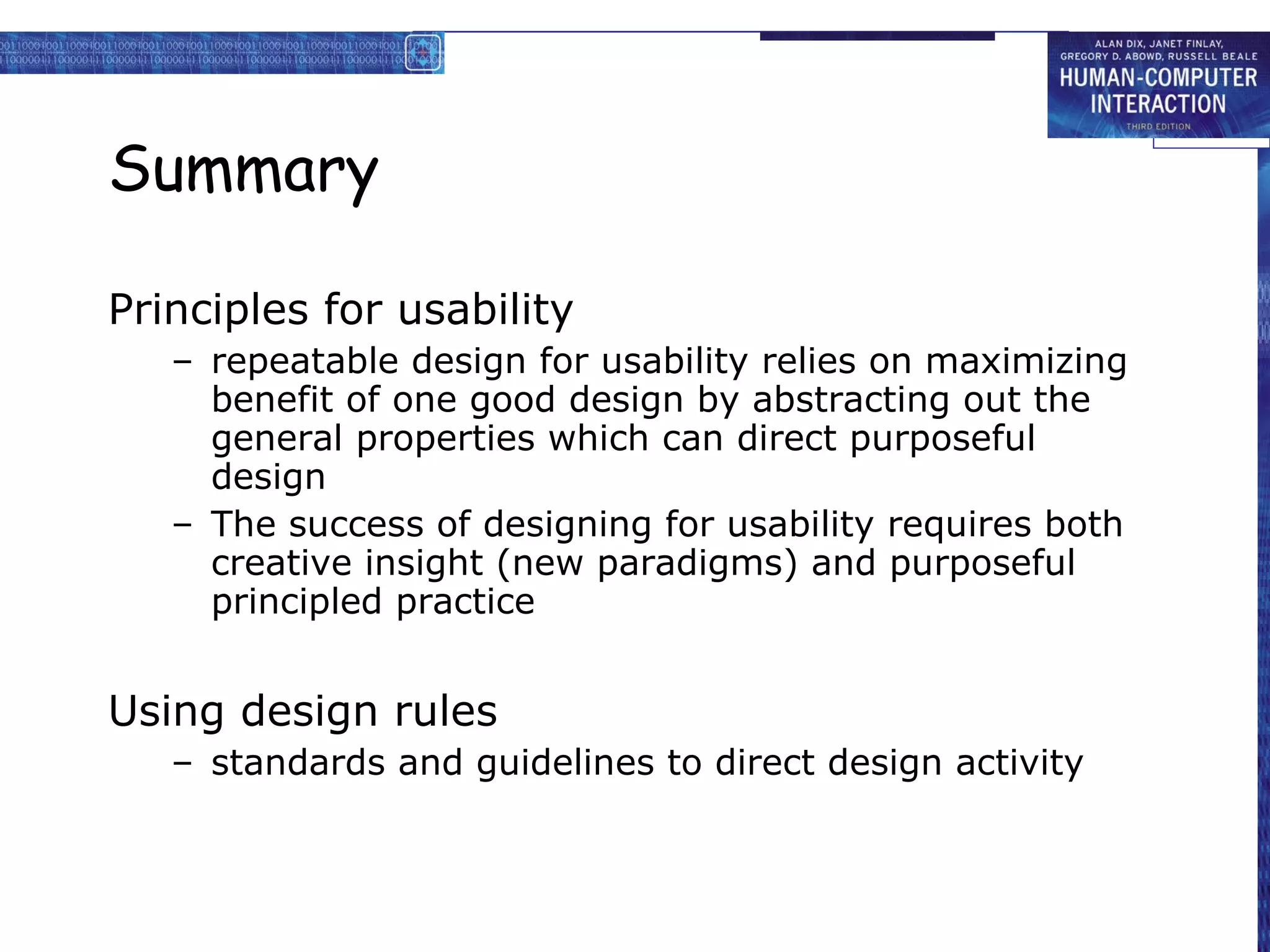 HCI 3e - Ch 7: Design rules | PPT