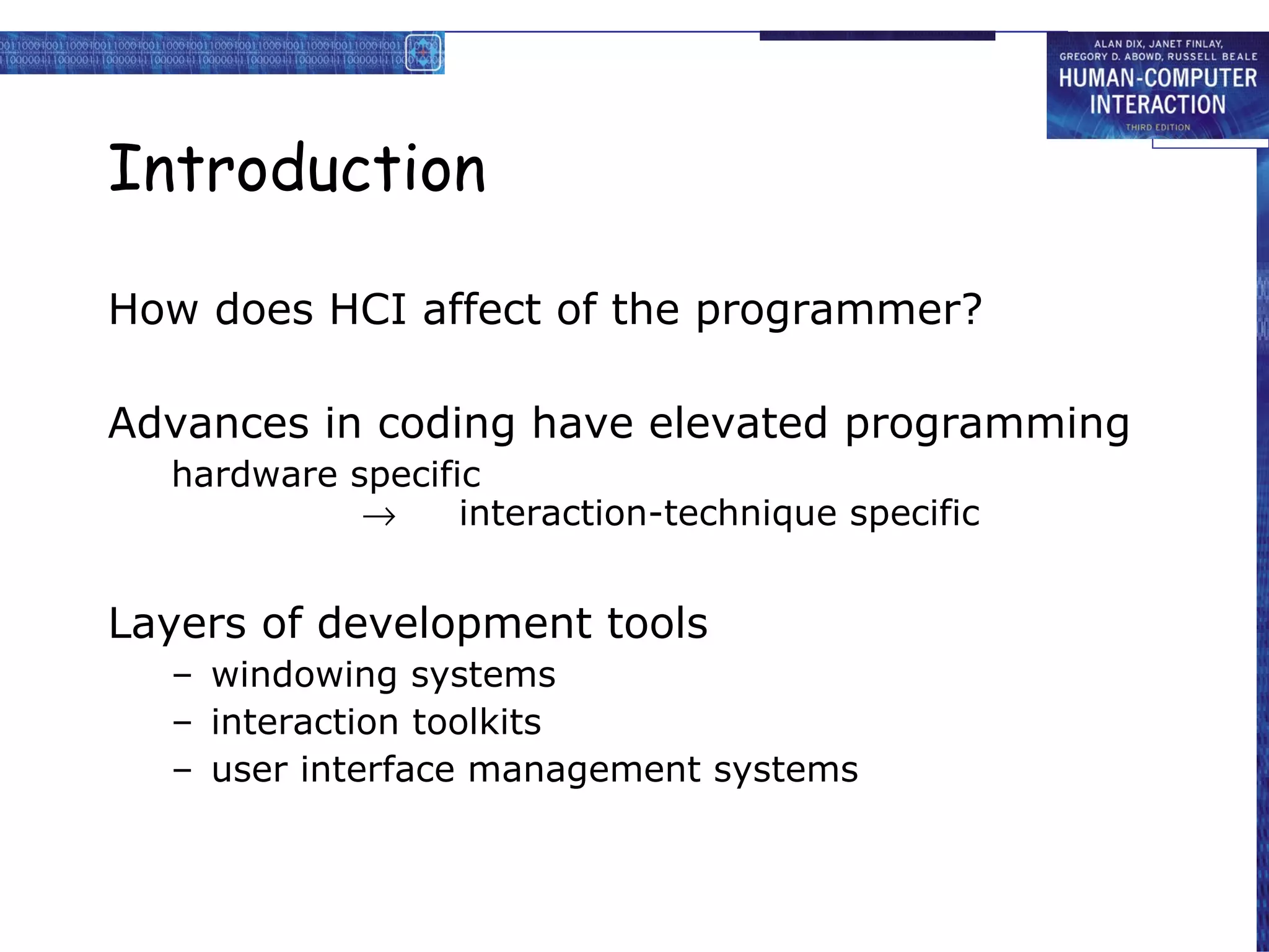 HCI 3e - Ch 8: Implementation support | PPT
