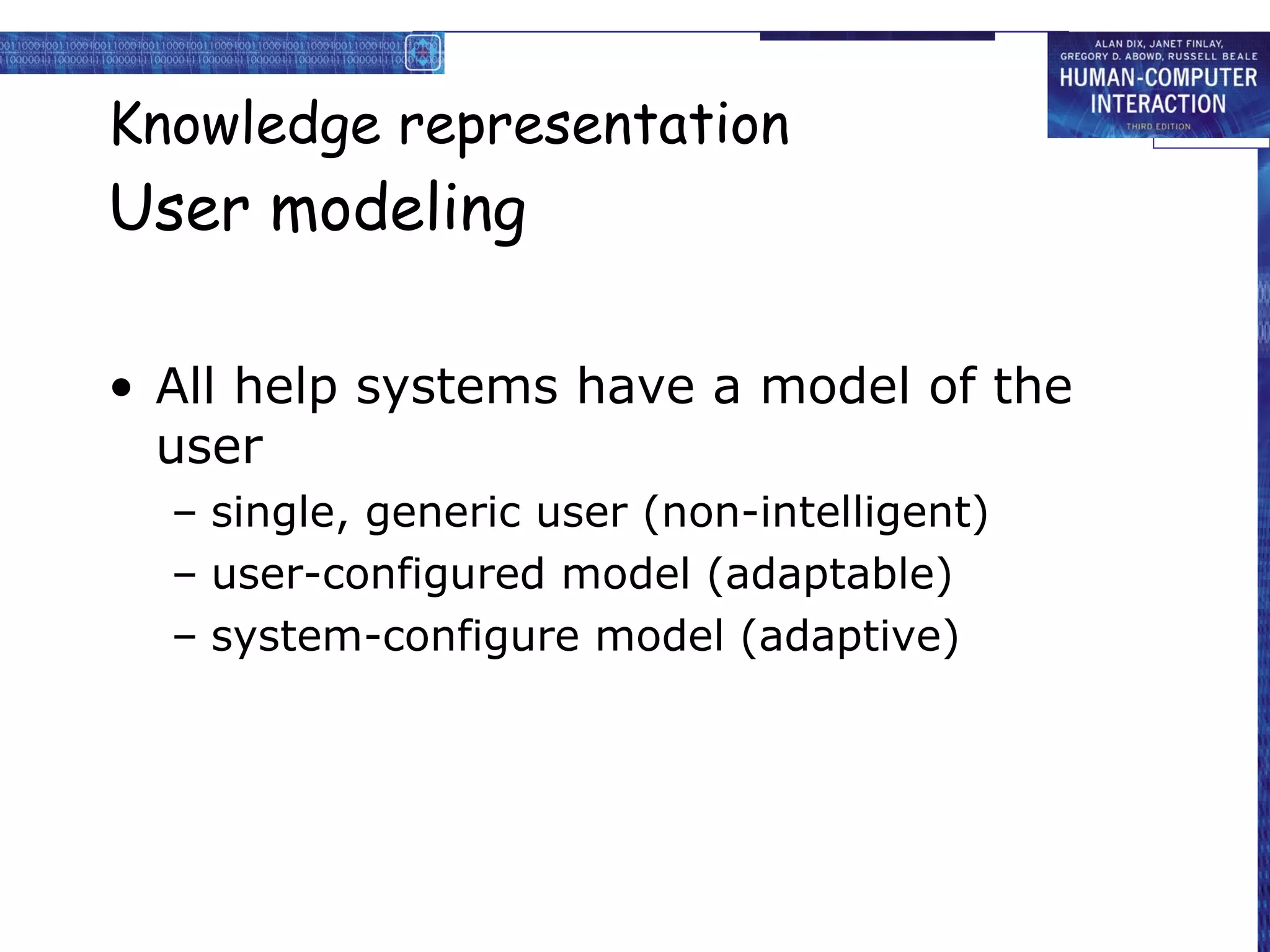 HCI 3e - Ch 11: User support | PPT