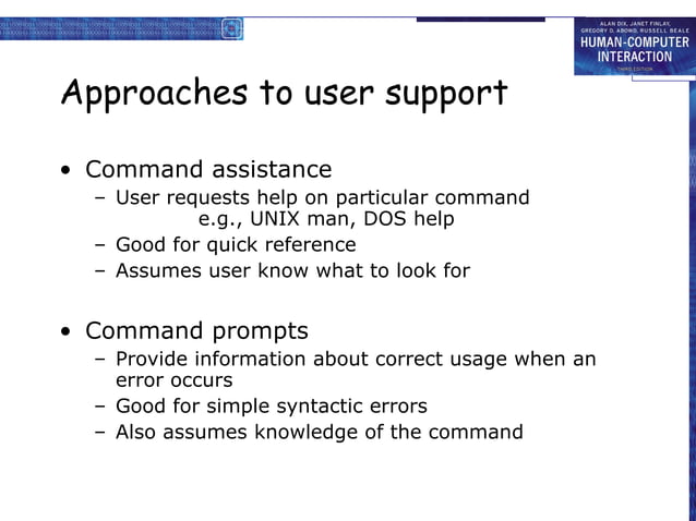 HCI 3e - Ch 11: User support | PPT | IT and Internet Support | Internet
