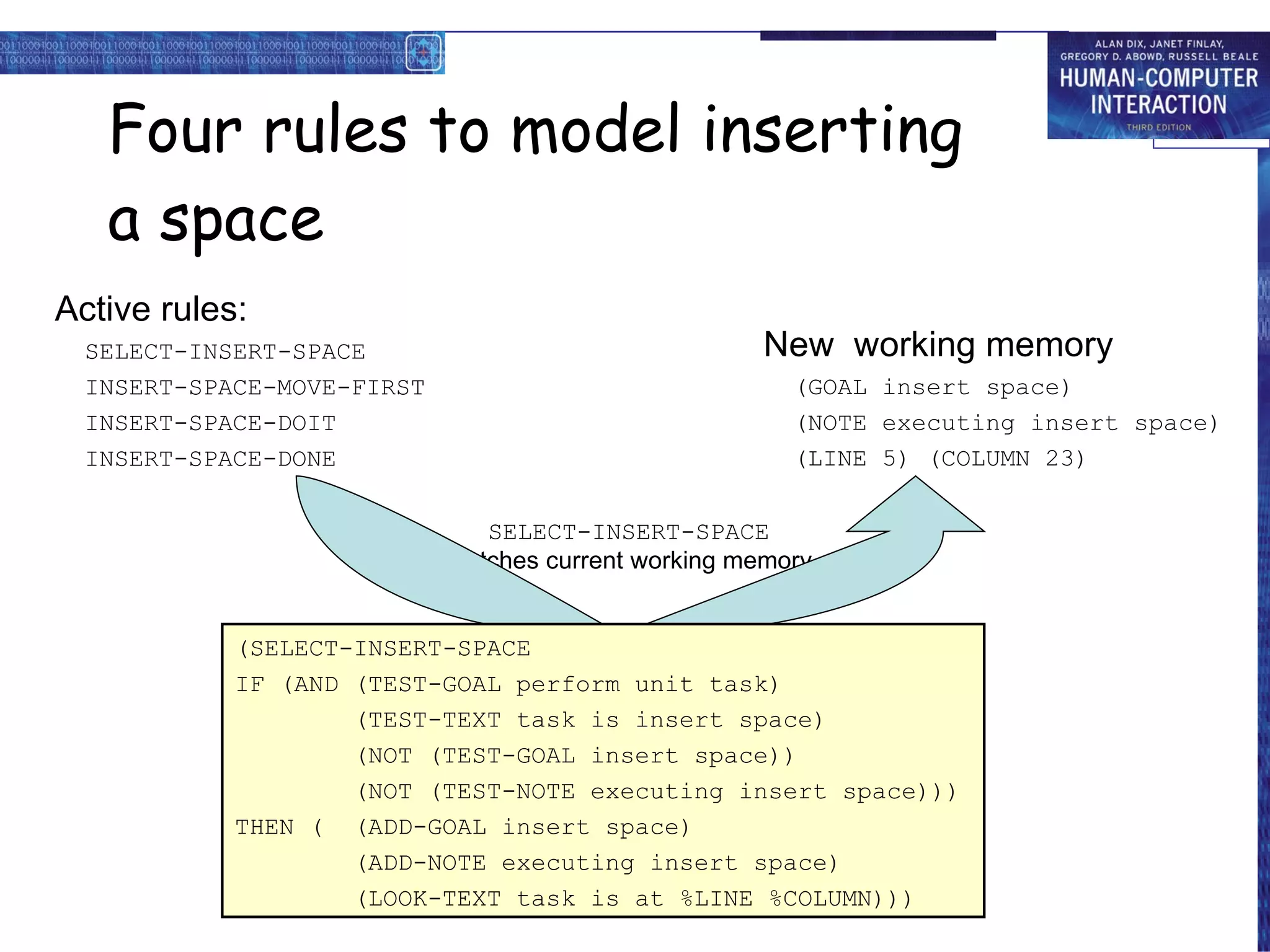 HCI 3e - Ch 12: Cognitive models | PPT