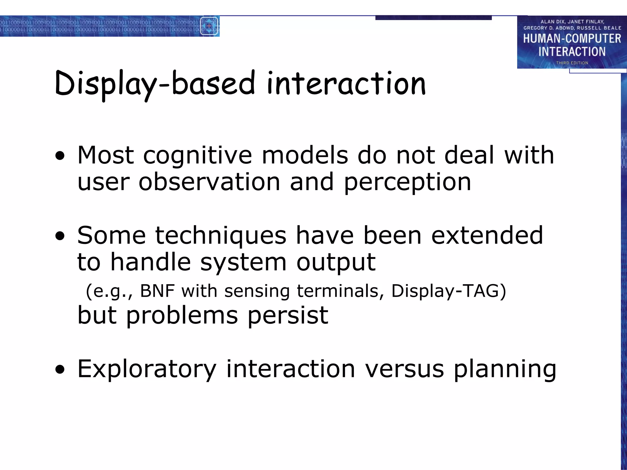 HCI 3e - Ch 12: Cognitive models | PPT