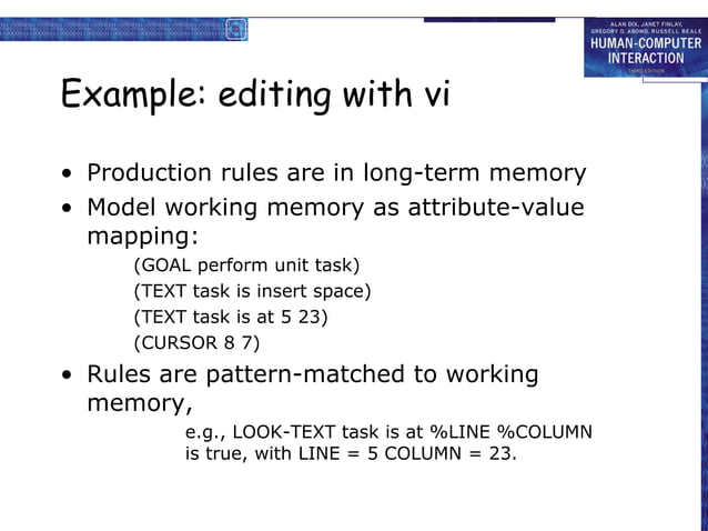 HCI 3e - Ch 12: Cognitive models | PPT