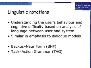 HCI 3e - Ch 12: Cognitive models | PPT