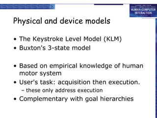 HCI 3e - Ch 12: Cognitive models | PPT