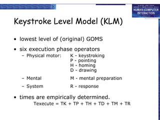 HCI 3e - Ch 12: Cognitive models | PPT