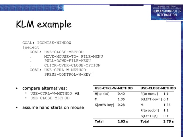 HCI 3e - Ch 12: Cognitive models | PPT