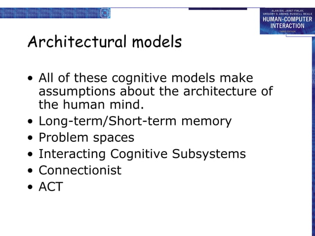 HCI 3e - Ch 12: Cognitive models | PPT