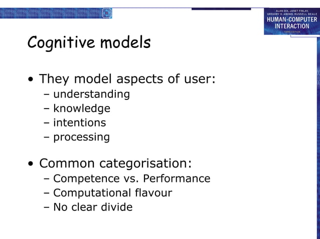 HCI 3e - Ch 12: Cognitive models | PPT
