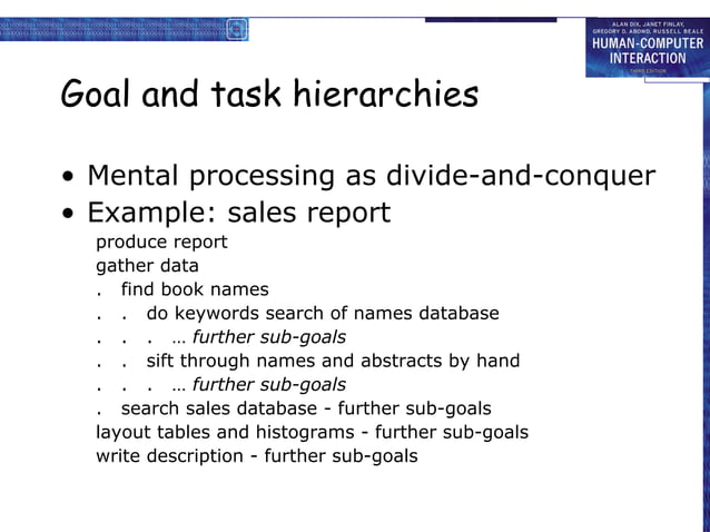 HCI 3e - Ch 12: Cognitive models | PPT