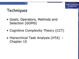 HCI 3e - Ch 12: Cognitive models | PPT