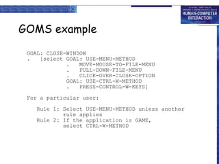 HCI 3e - Ch 12: Cognitive models | PPT