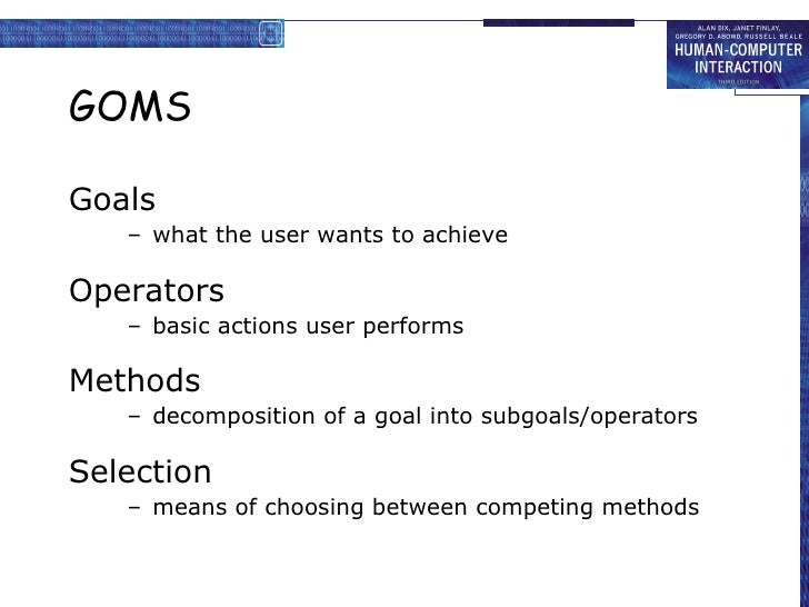 HCI 3e - Ch 12: Cognitive models