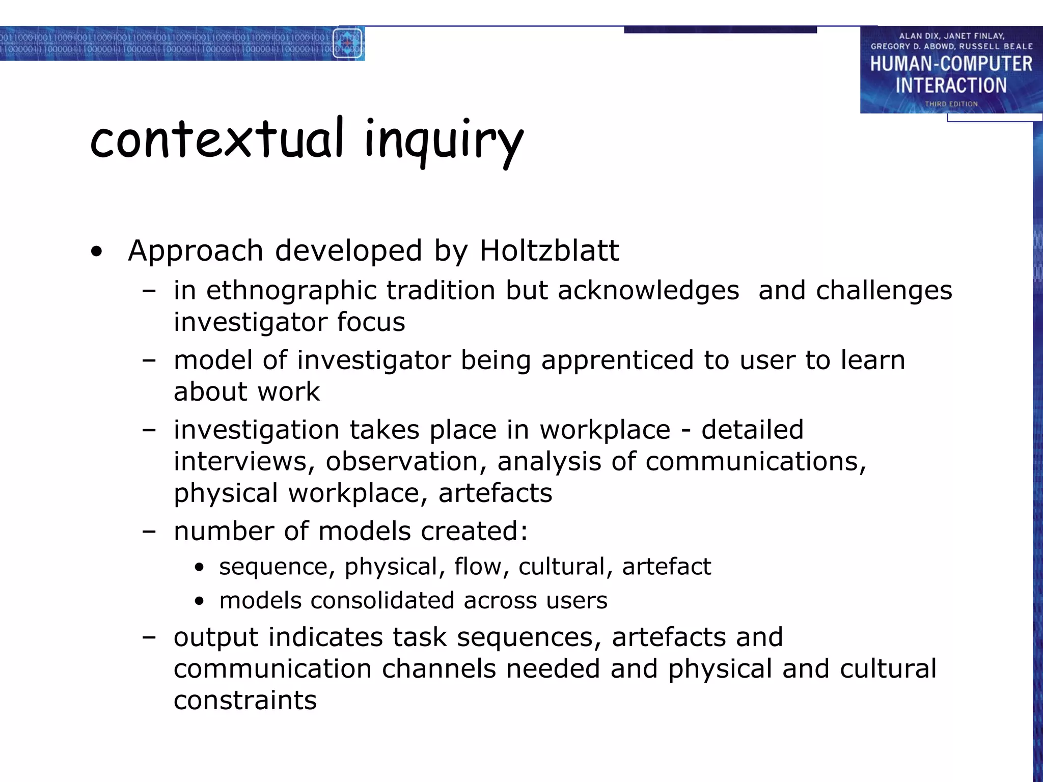 HCI 3e - Ch 13: Socio-organizational issues and stakeholder ...