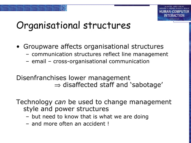 HCI 3e - Ch 13: Socio-organizational issues and stakeholder ...