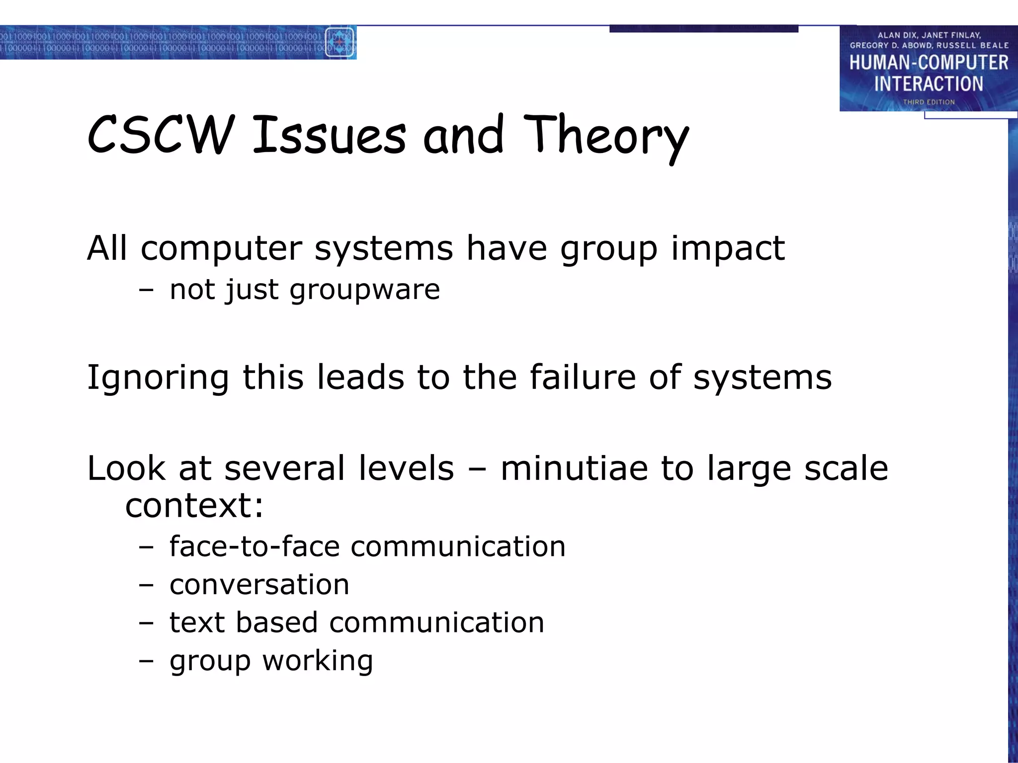 Hci 3e Ch 14 Communication And Collaboration Models Ppt