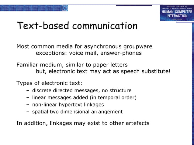HCI 3e - Ch 14: Communication and collaboration models | PPT