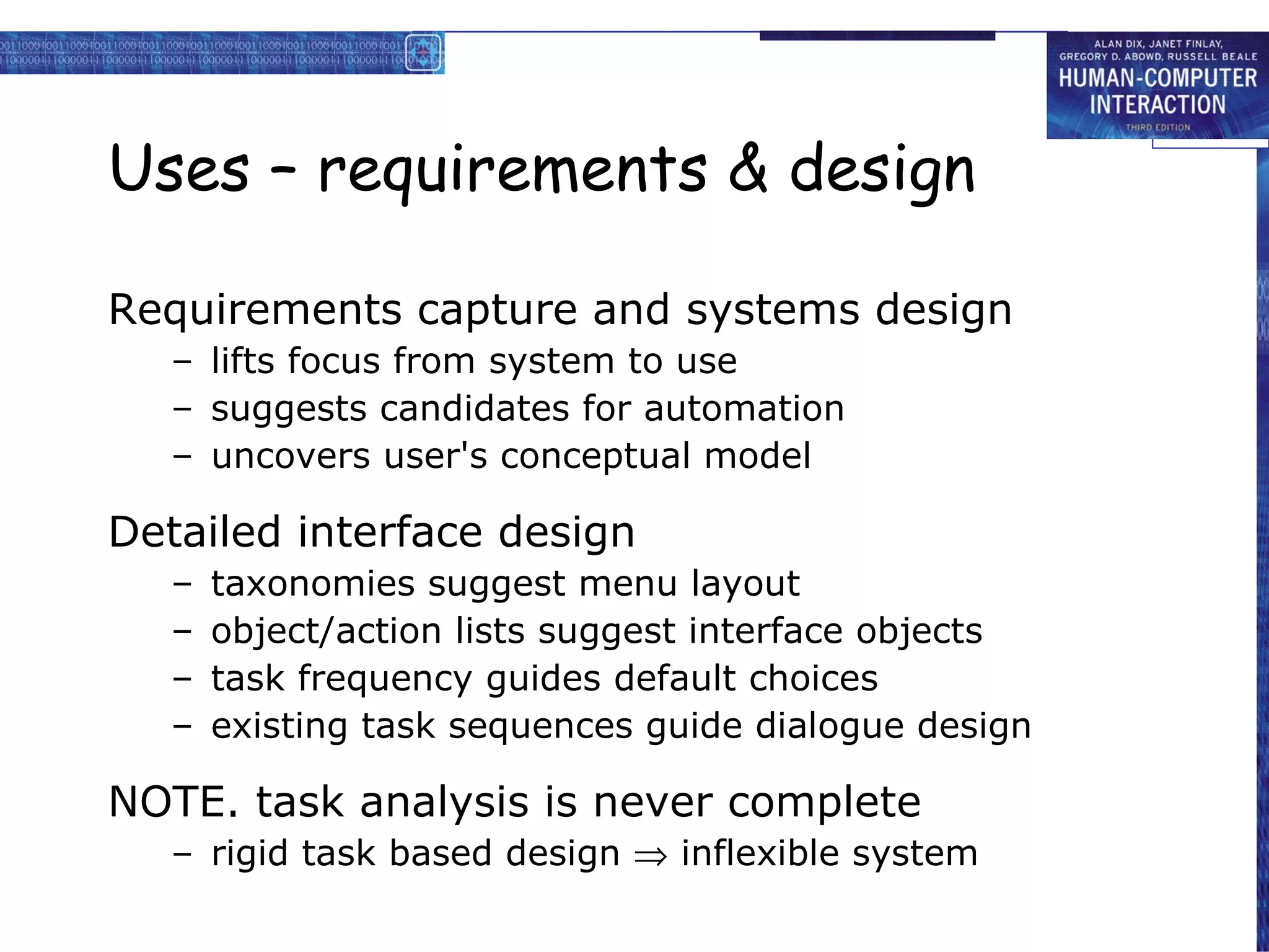 HCI 3e - Ch 15: Task analysis | PPT