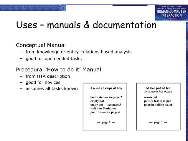 HCI 3e - Ch 15: Task analysis | PPT