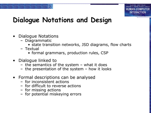 HCI 3e - Ch 16: Dialogue notations and design | PPT | Programming ...