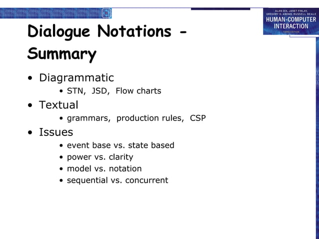 HCI 3e - Ch 16: Dialogue notations and design | PPT | Programming ...