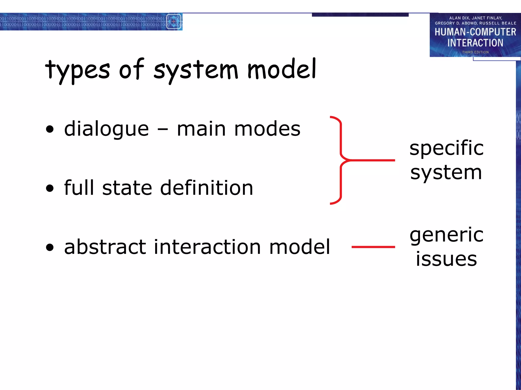 HCI 3e - Ch 17: Models of the system | PPT