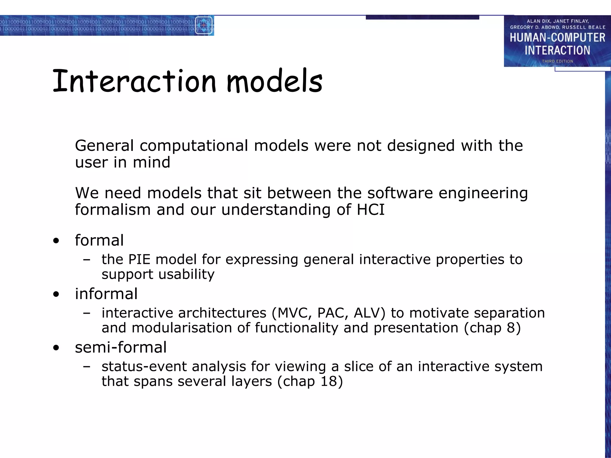 HCI 3e - Ch 17: Models of the system | PPT