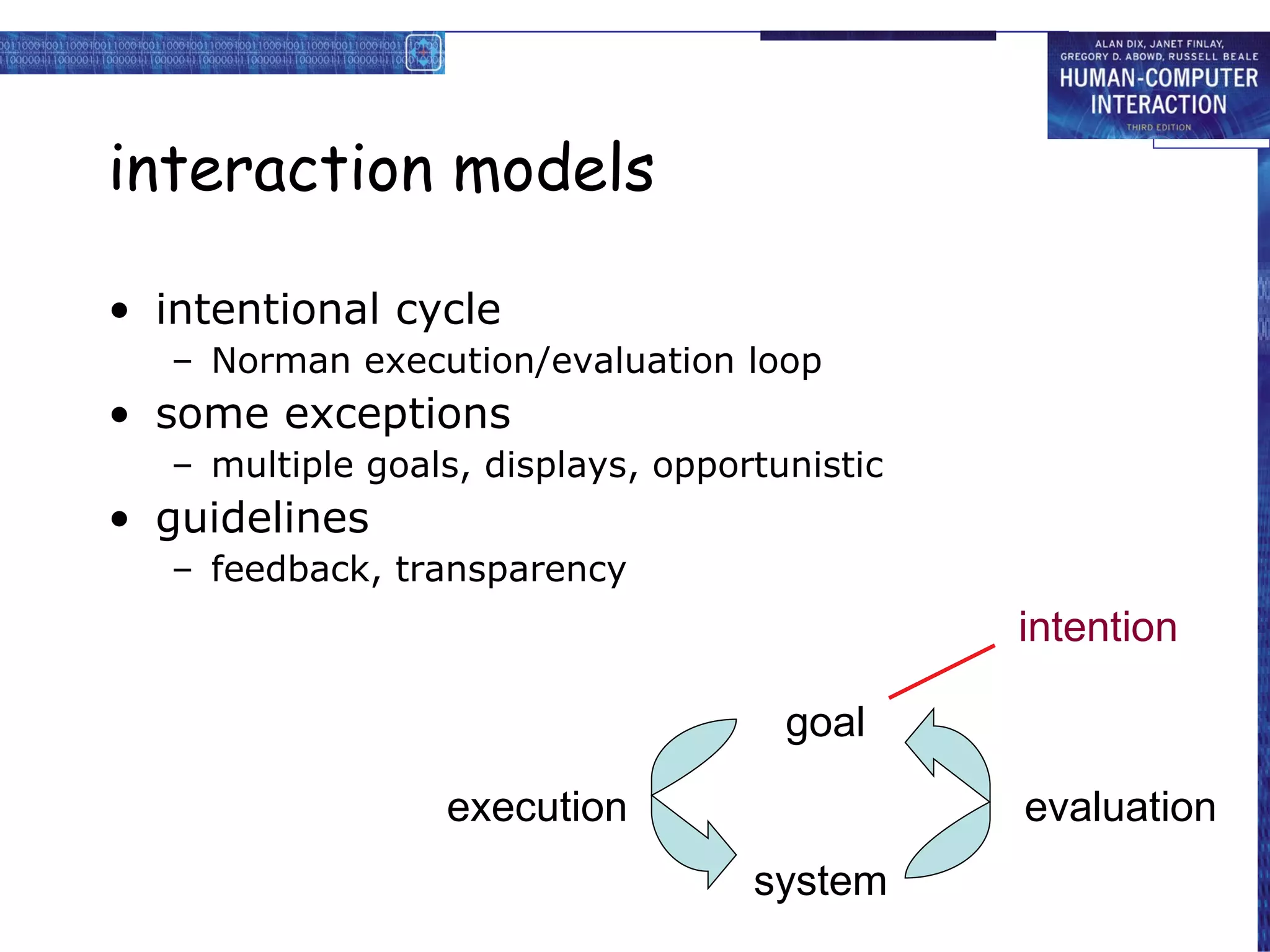 HCI 3e - Ch 18: Modelling rich interaction | PPT