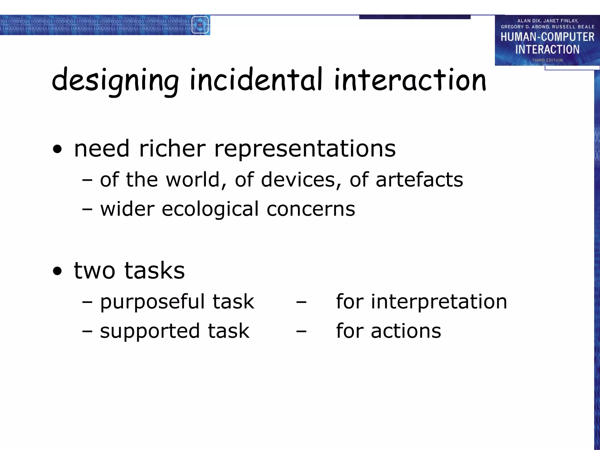 HCI 3e - Ch 18: Modelling rich interaction | PPT
