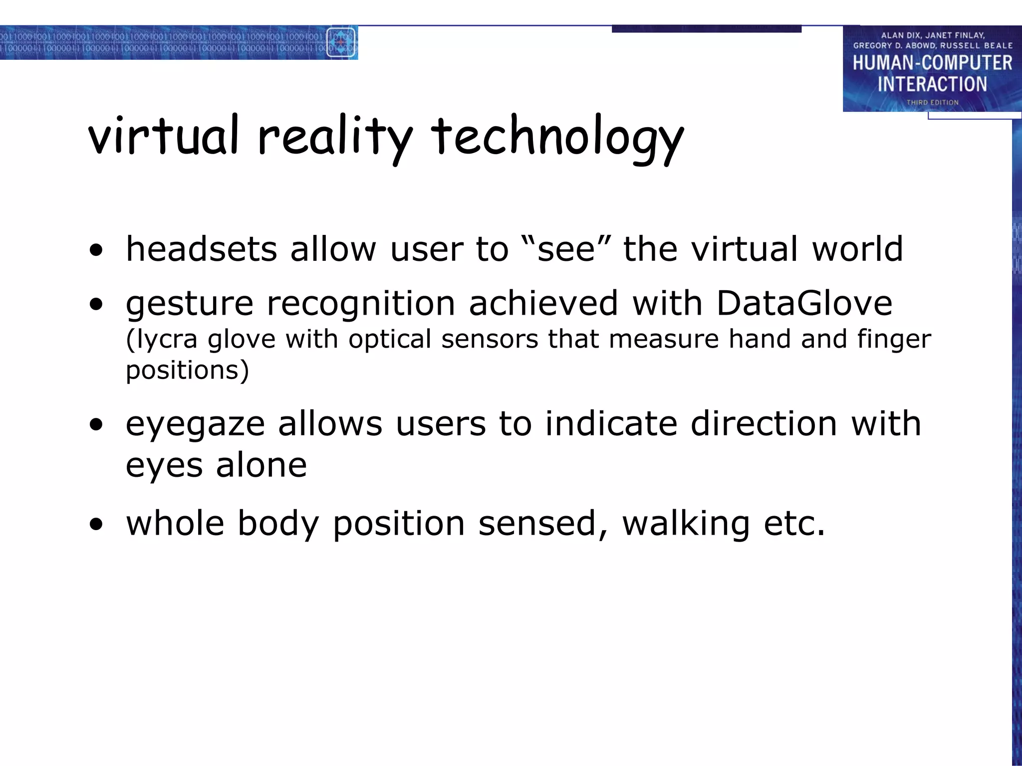 HCI 3e - Ch 20: Ubiquitous computing and augmented realities | PPT