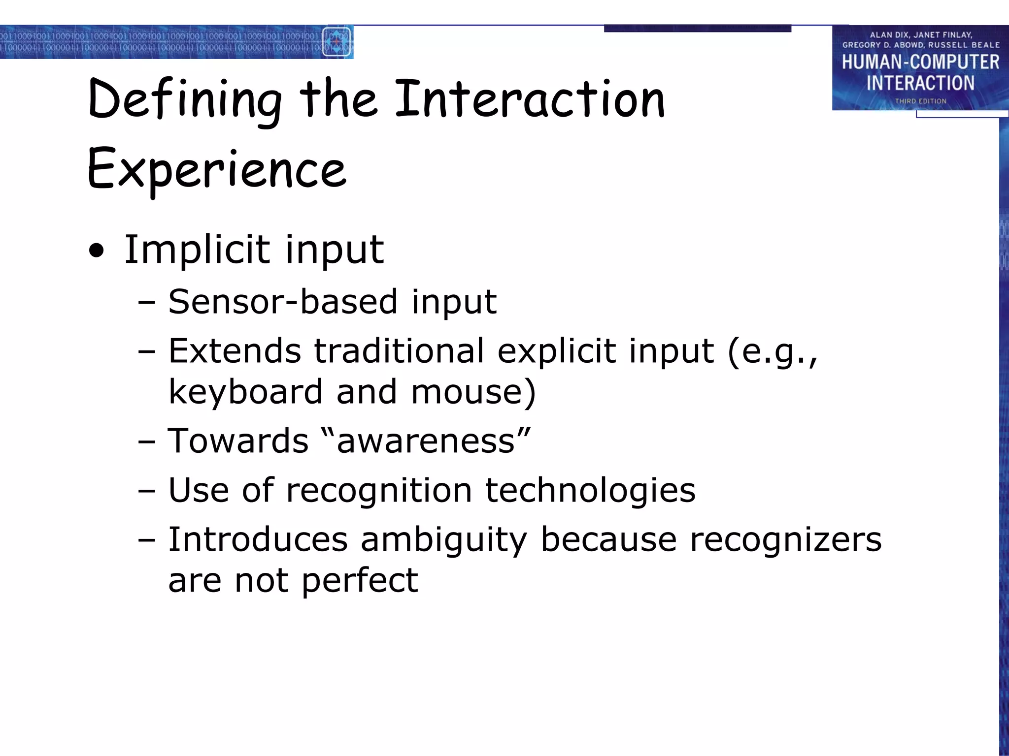 HCI 3e - Ch 20: Ubiquitous computing and augmented realities | PPT