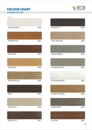 E3 Edge Band Tape Shade Catalogues - Wide Range of Colors and Designs | PDF
