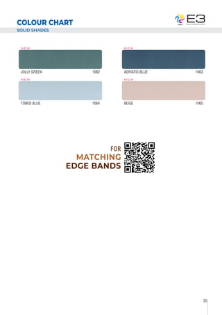E3 Edge Band Tape Shade Catalogues - Wide Range of Colors and Designs | PDF