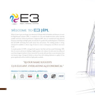 E3 HPL Sheets - Leading HPL Sheet Manufacturer in India | PDF