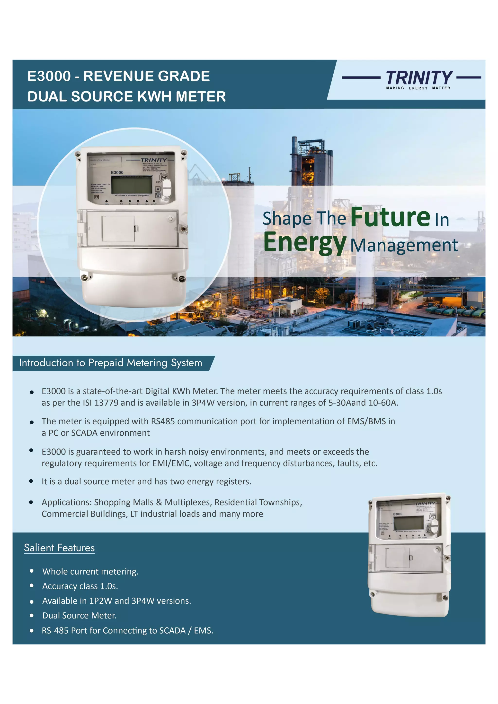 E3000 | Revenue Grade Dual Source Kwh Meter | PDF