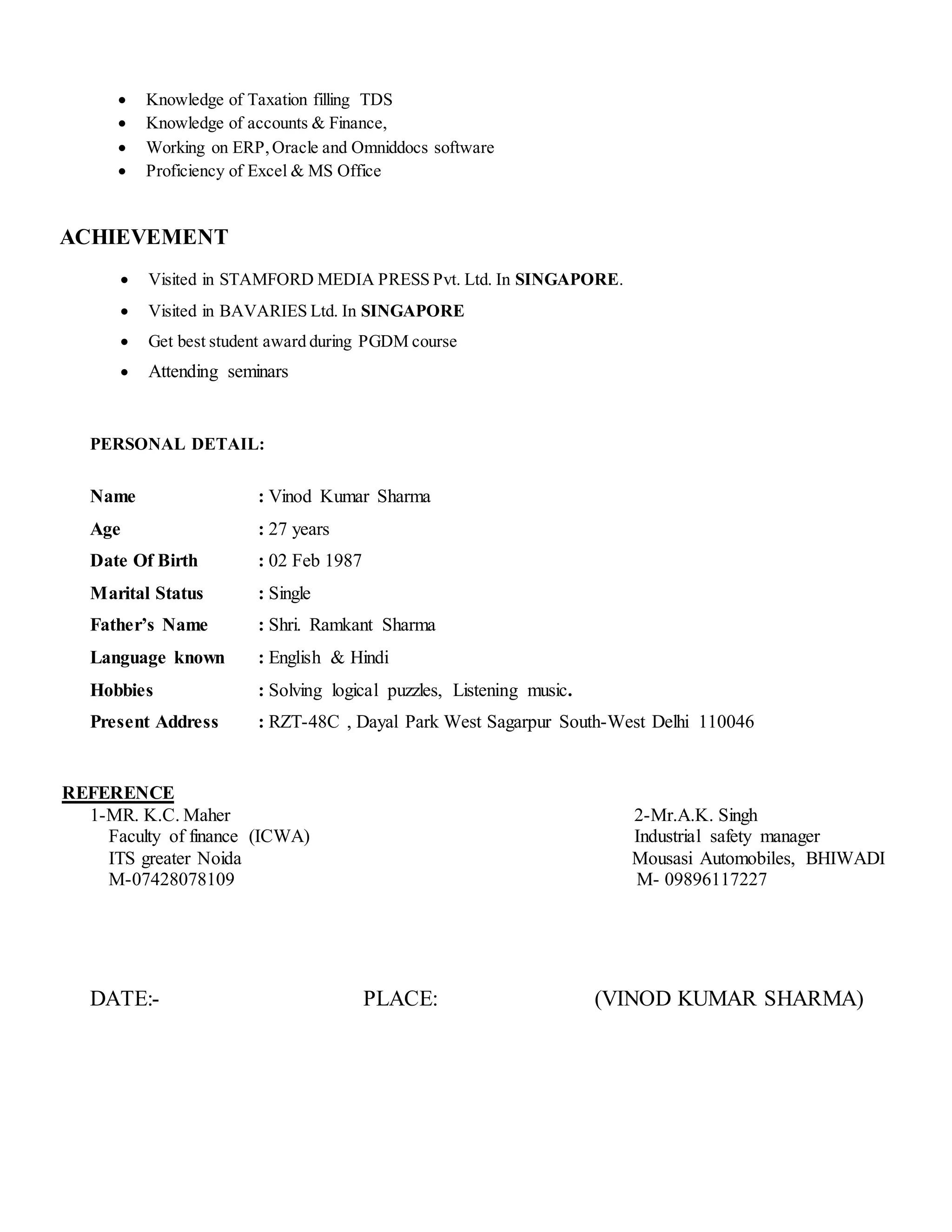 vinod resume | PDF