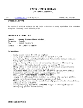 vinod resume | DOCX