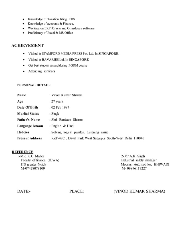 vinod resume | PDF