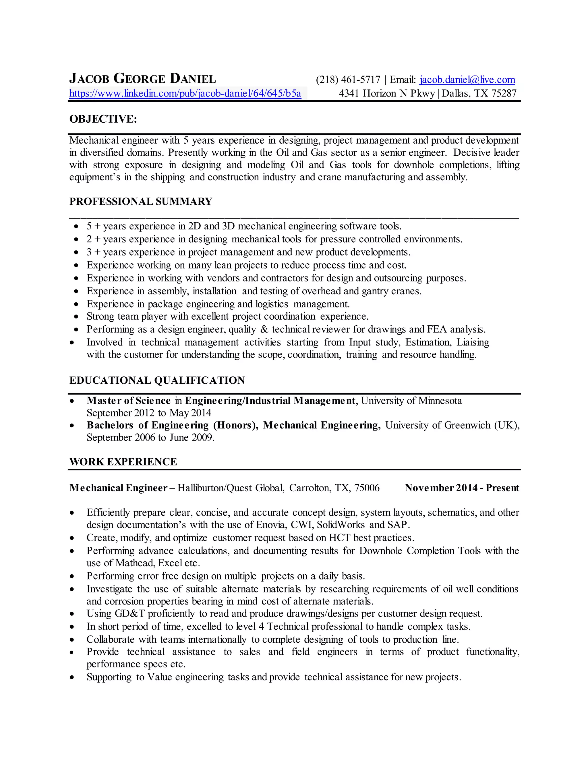 Jacob Daniel Resume | DOCX